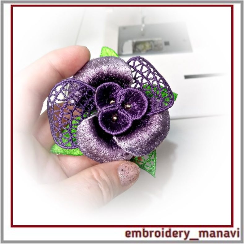 In the hoop 3D embroidery design flower.