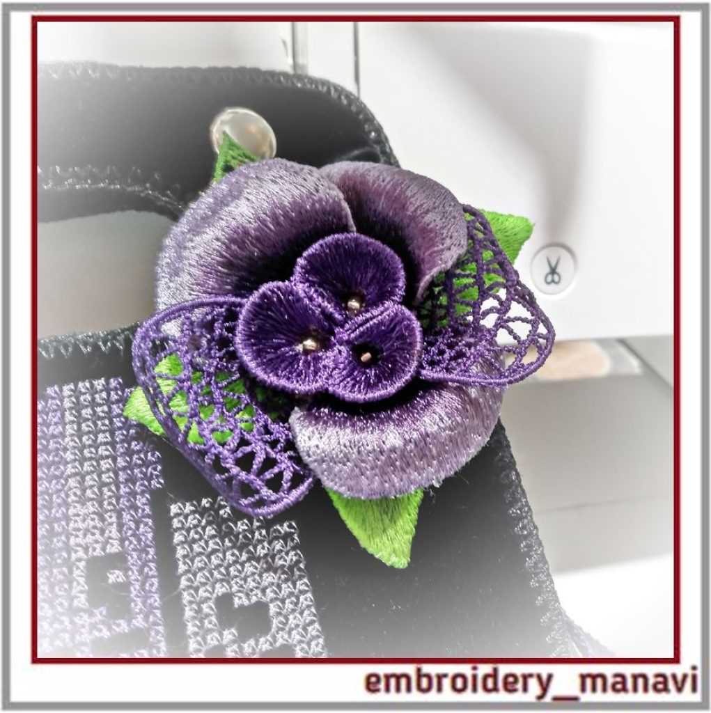 In the hoop 3D embroidery design flower.