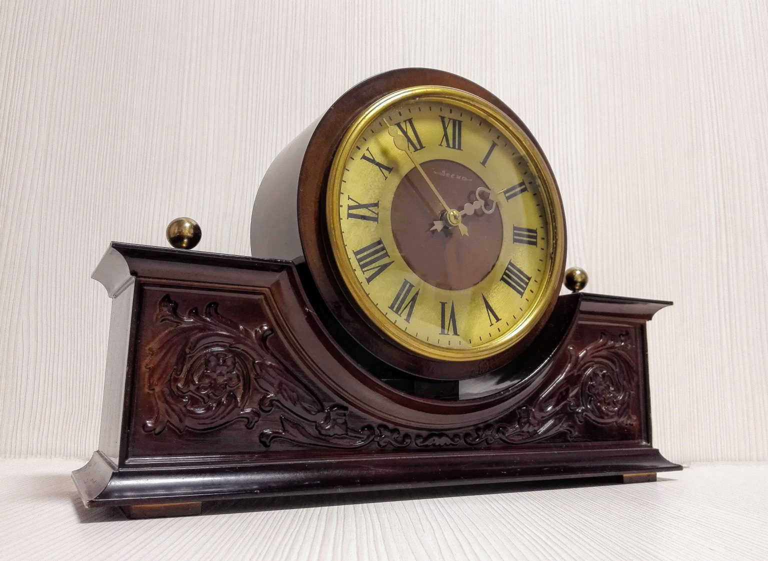 Soviet Vintage Desk Clock Vesna. Antique Mechanical clock
