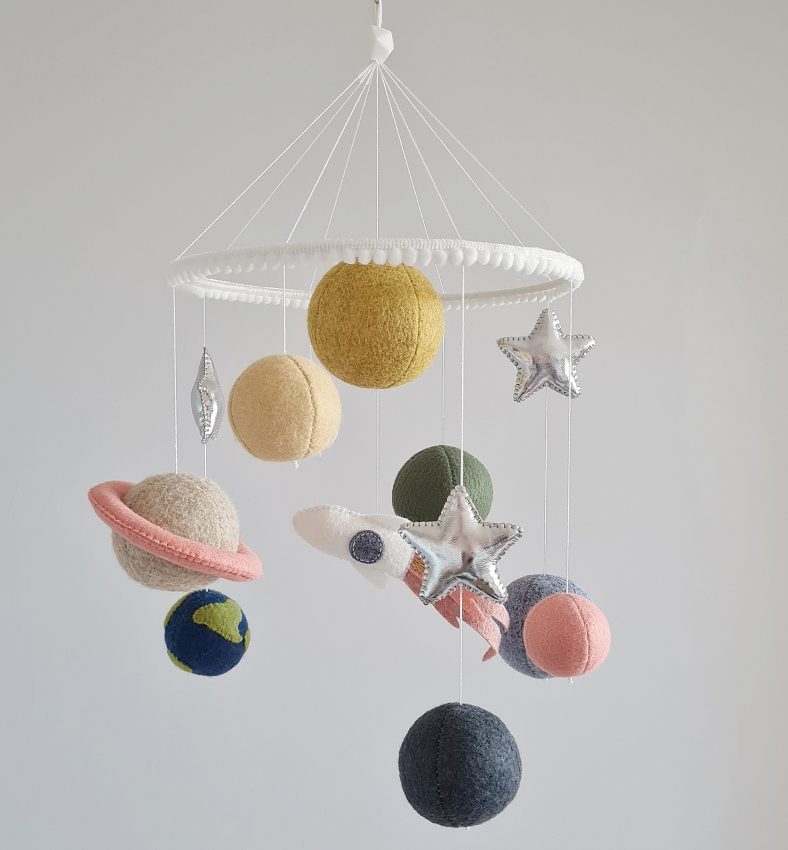 Space baby mobile, Solar system mobile, Planet nursery decor