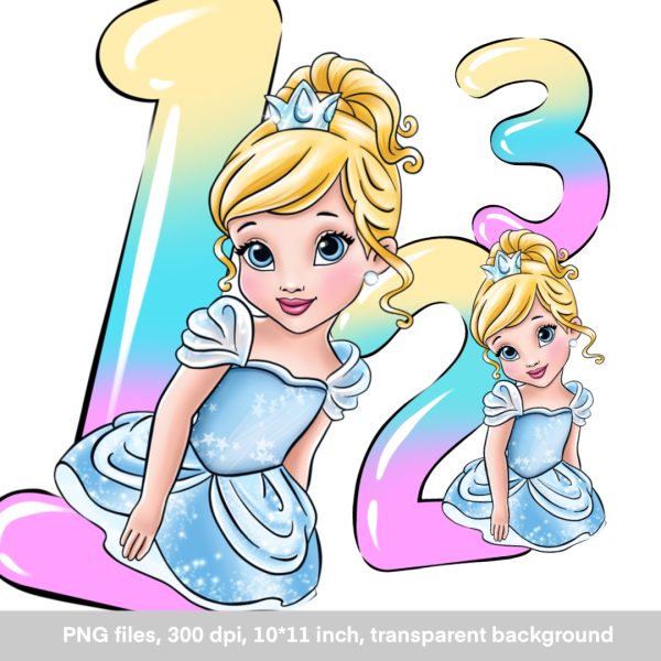 Princess numbers clipart, Numbers design, 2 sets of numbers - Crealandia