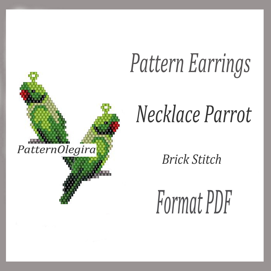 Neclace parrot beading earrings pattern Olegirabeadpatterns