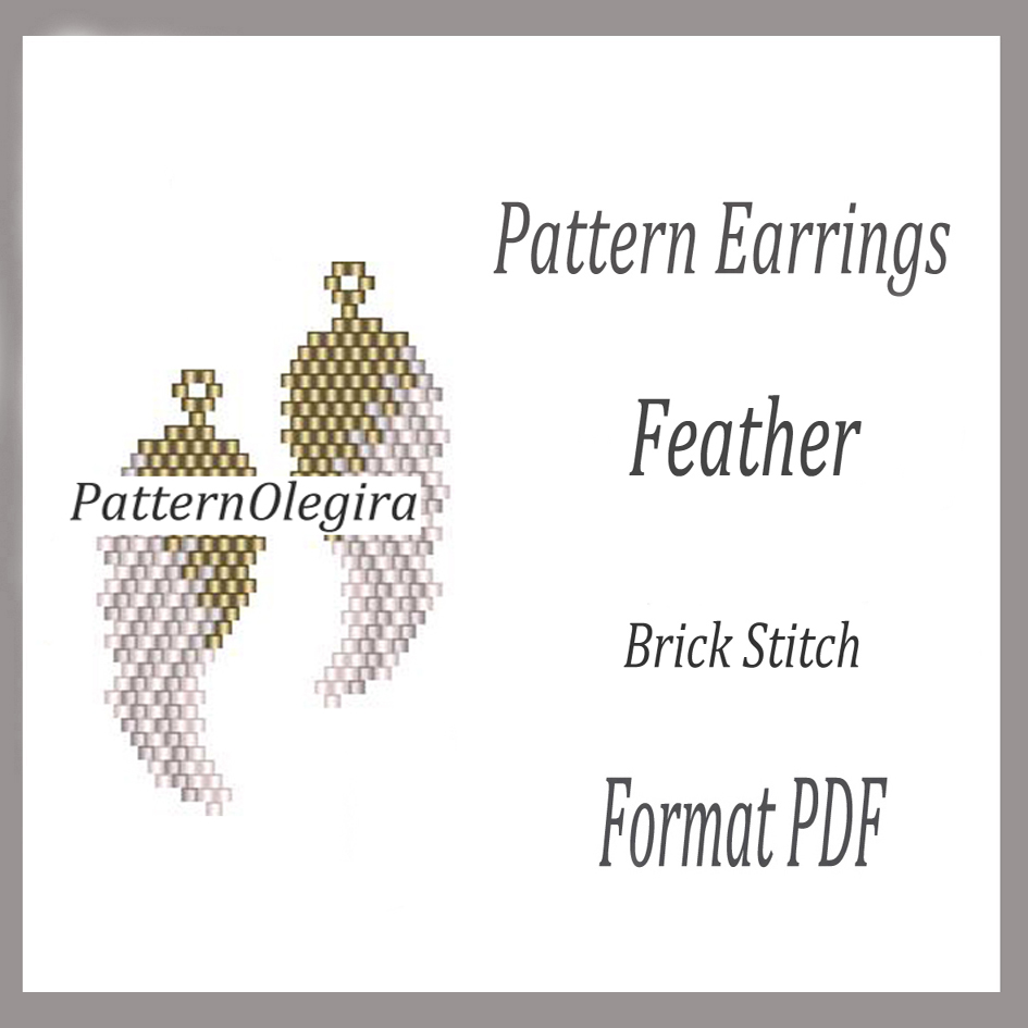 Feather beading earrings pattern Olegirabeadpatterns