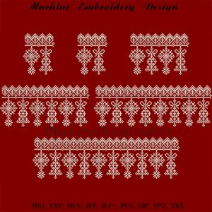 Christmas Bells endless border machine embroidery designs