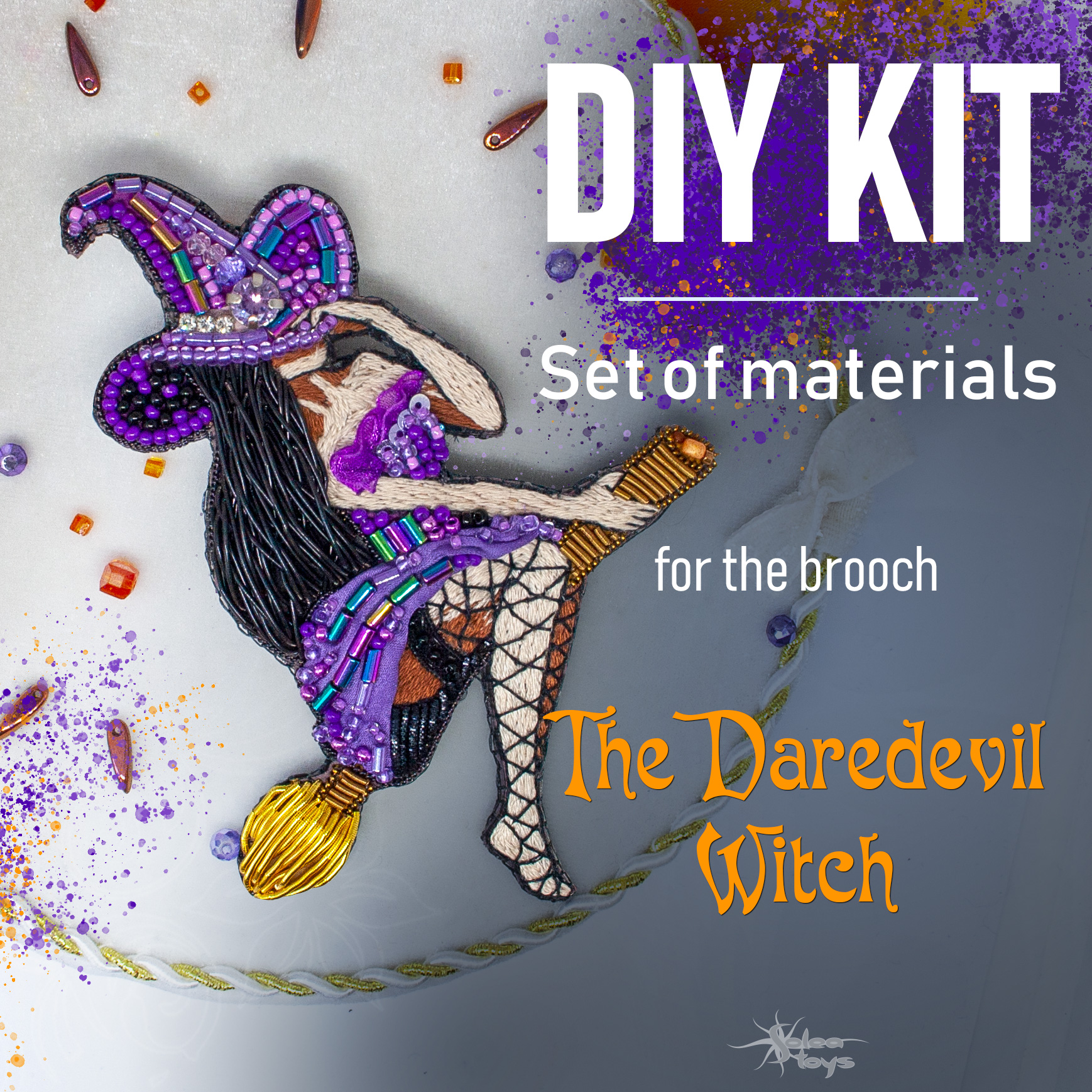 Halloween DIY Kit for witch brooch craft jewelry kit