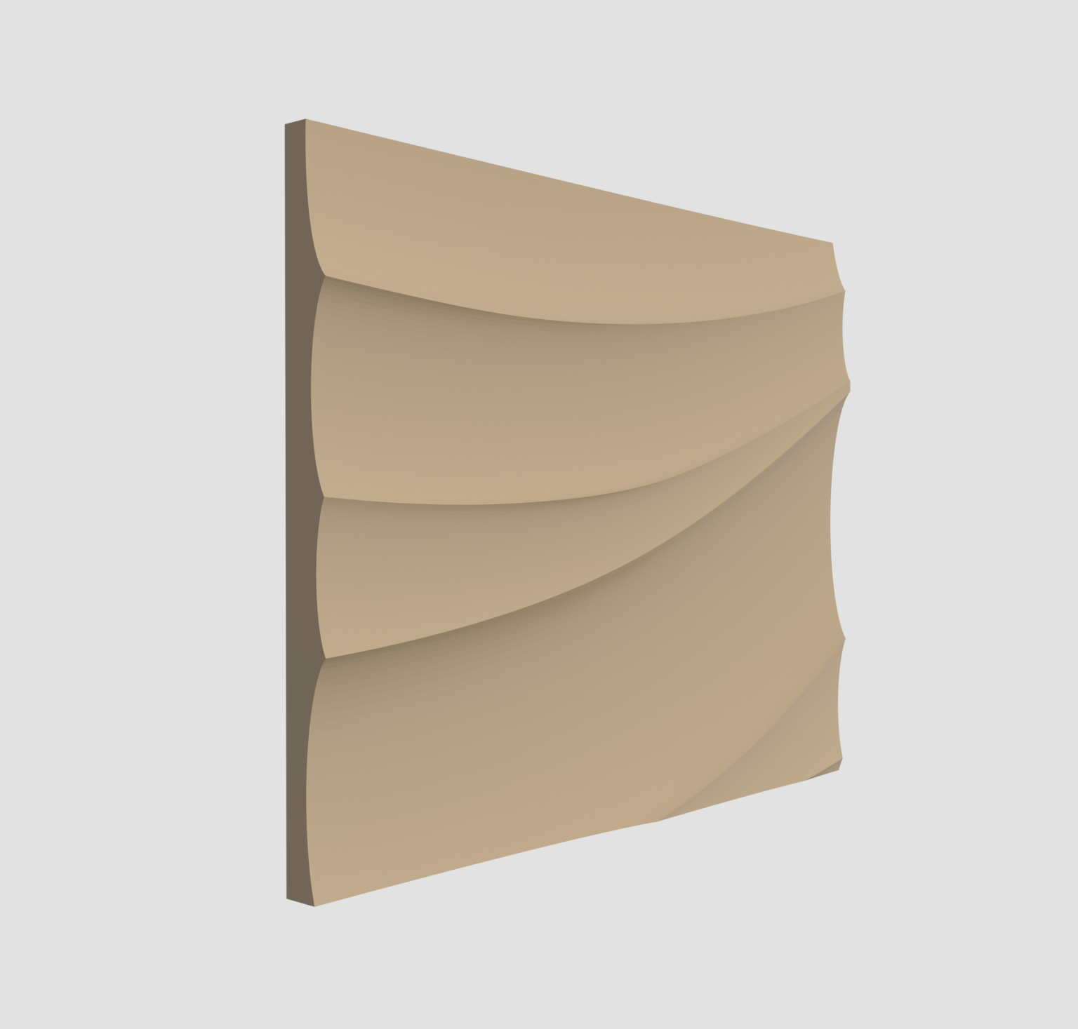 3D Model STL CNC Router file 3dprintable Wall Panel Waves