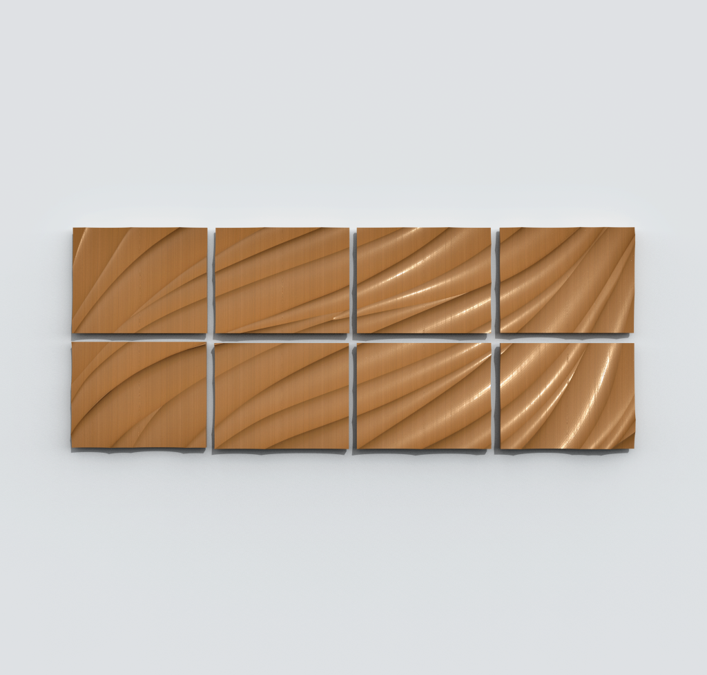 3D Model STL CNC Router file 3dprintable Wall Panel Waves