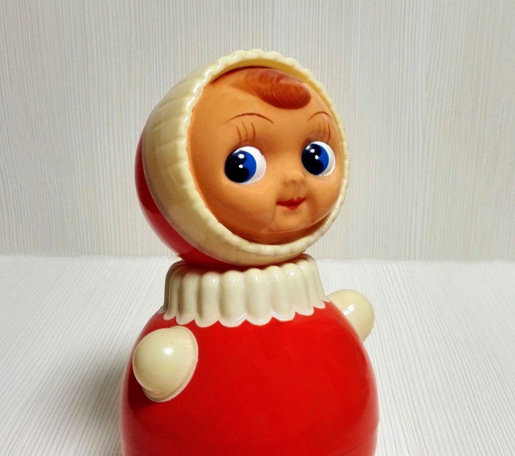 Vintage Soviet Musical Doll Roly Poly. Anime Doll Roly Poly