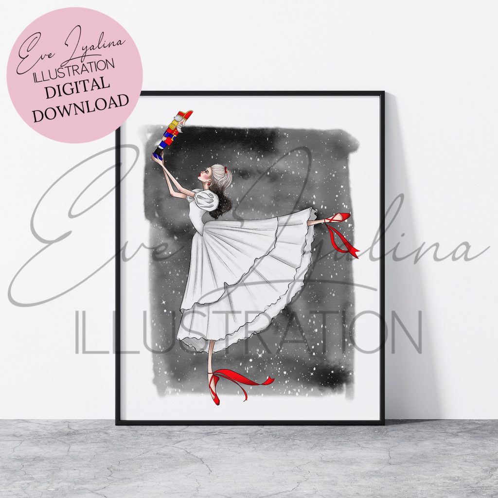 DIGITAL DOWNLOAD Clara (The Nutcracker inspired Printable Illustration ...