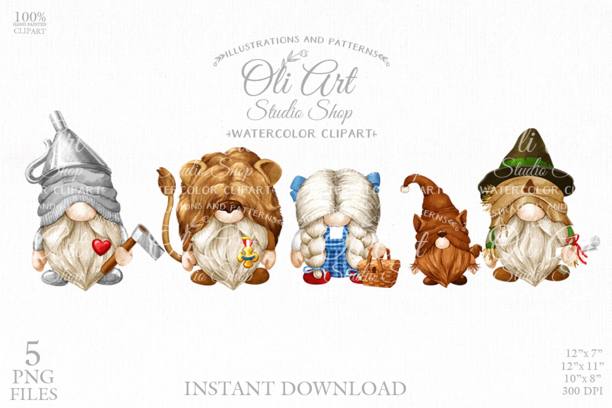 Wizard of Oz gnomes, digital clipart png, cute characters - Crealandia
