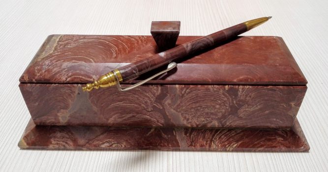 Vintage Soviet Pen and Box from Natural Stone. Аntique Pen
