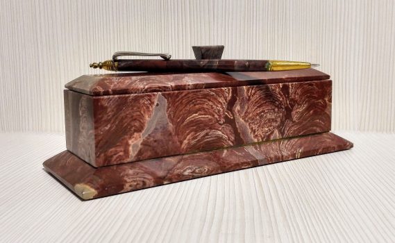 Vintage Soviet Pen and Box from Natural Stone. Аntique Pen