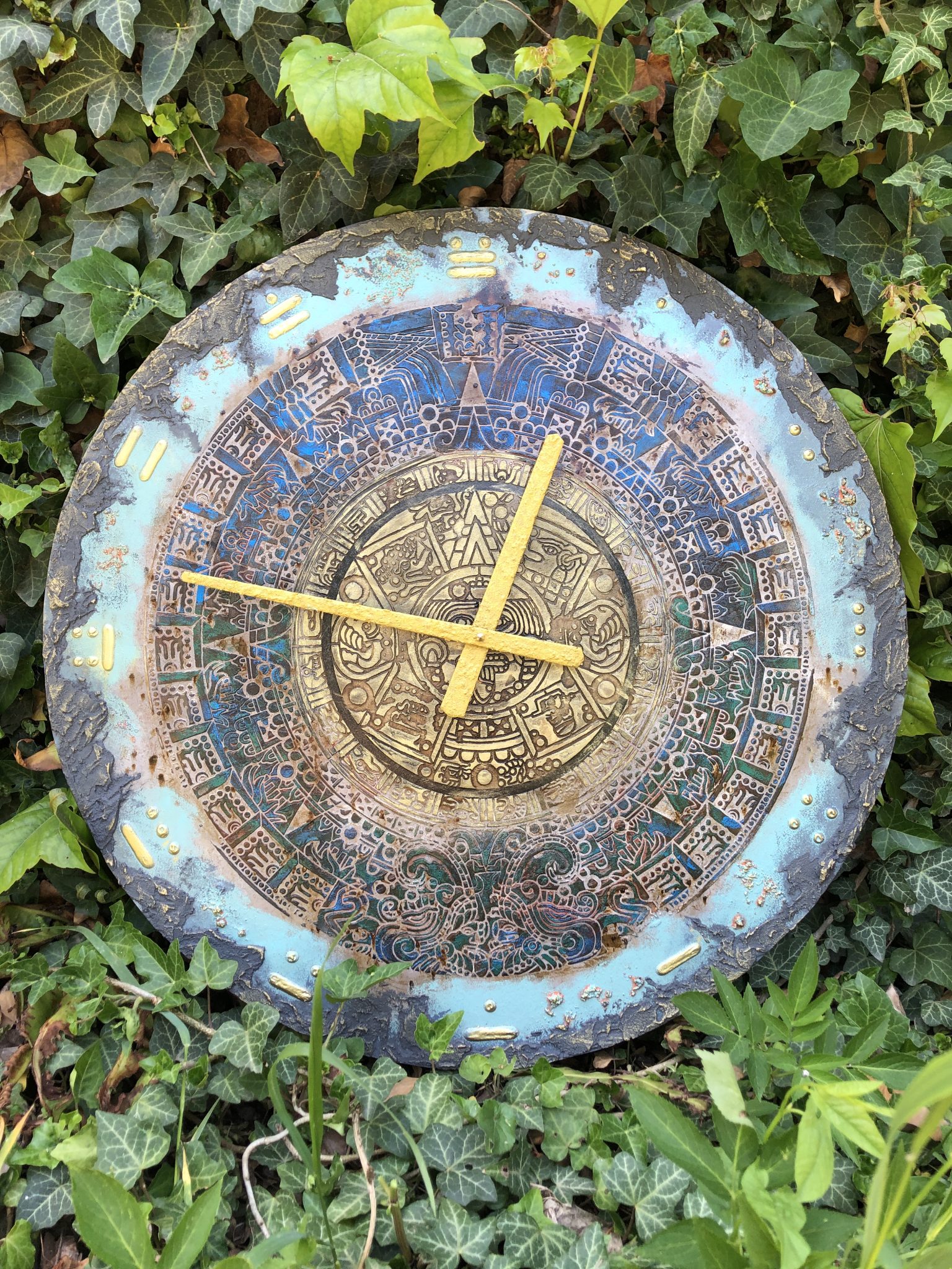 Mayan aztec calendar large wall clock - Crealandia