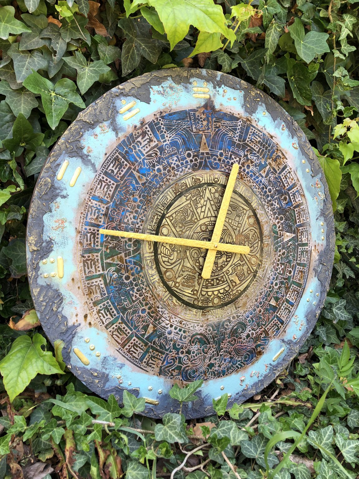 Mayan aztec calendar large wall clock - Crealandia