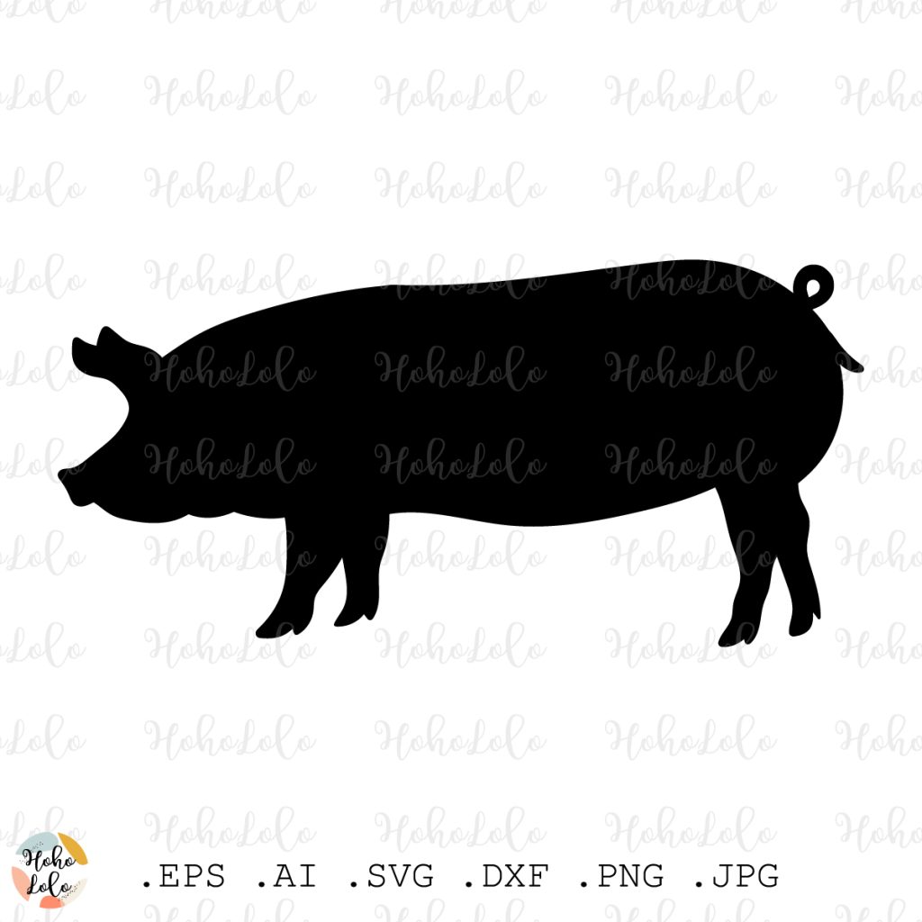 Pig Svg Swine Pork Silhouette Stencil Template Cricut Png