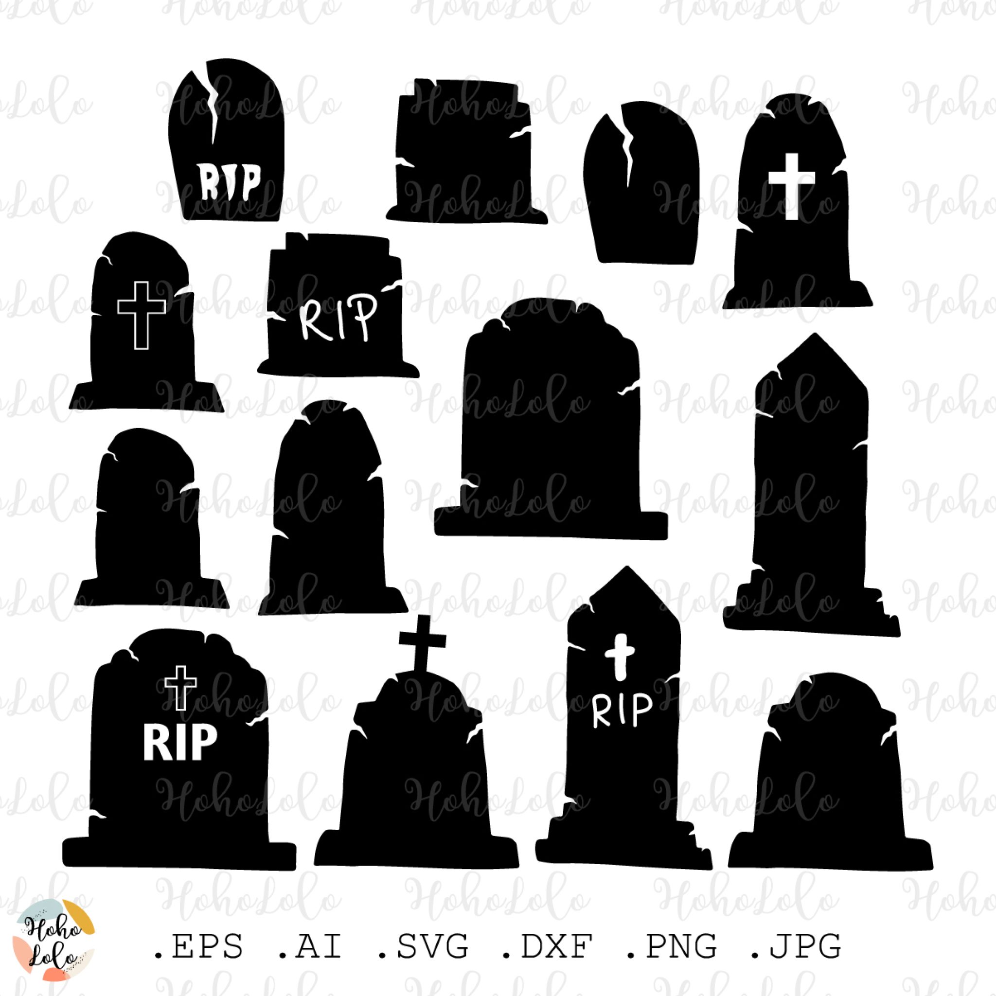 Grave Svg Halloween Tomb Stone Silhouette Cricut files Png