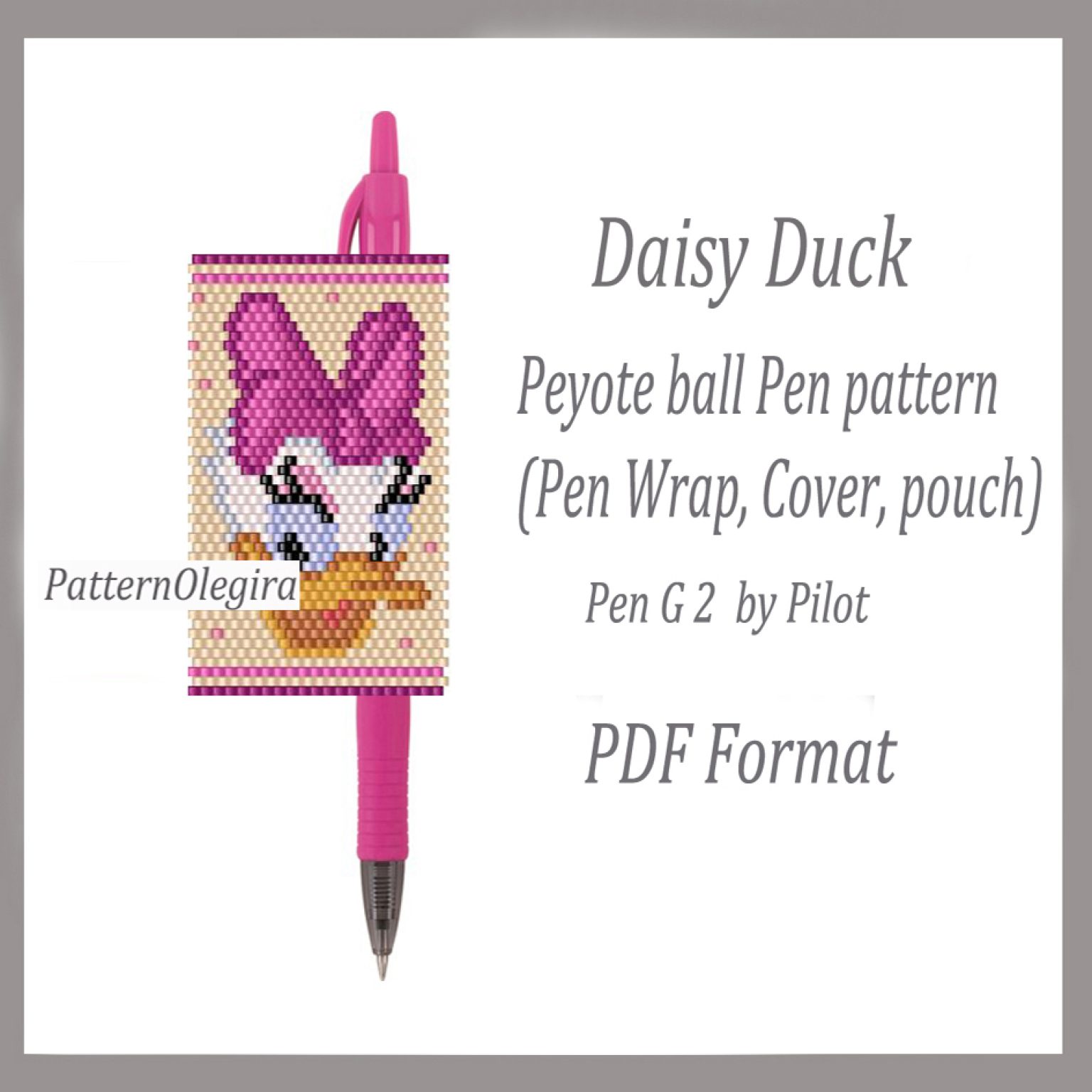 Daisy Duck bead pattern bead pen wraps Olegirabeadpatterns