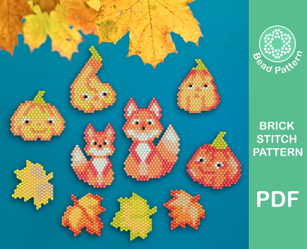 autumn brick stitch patterns thanksgiving day beading decor