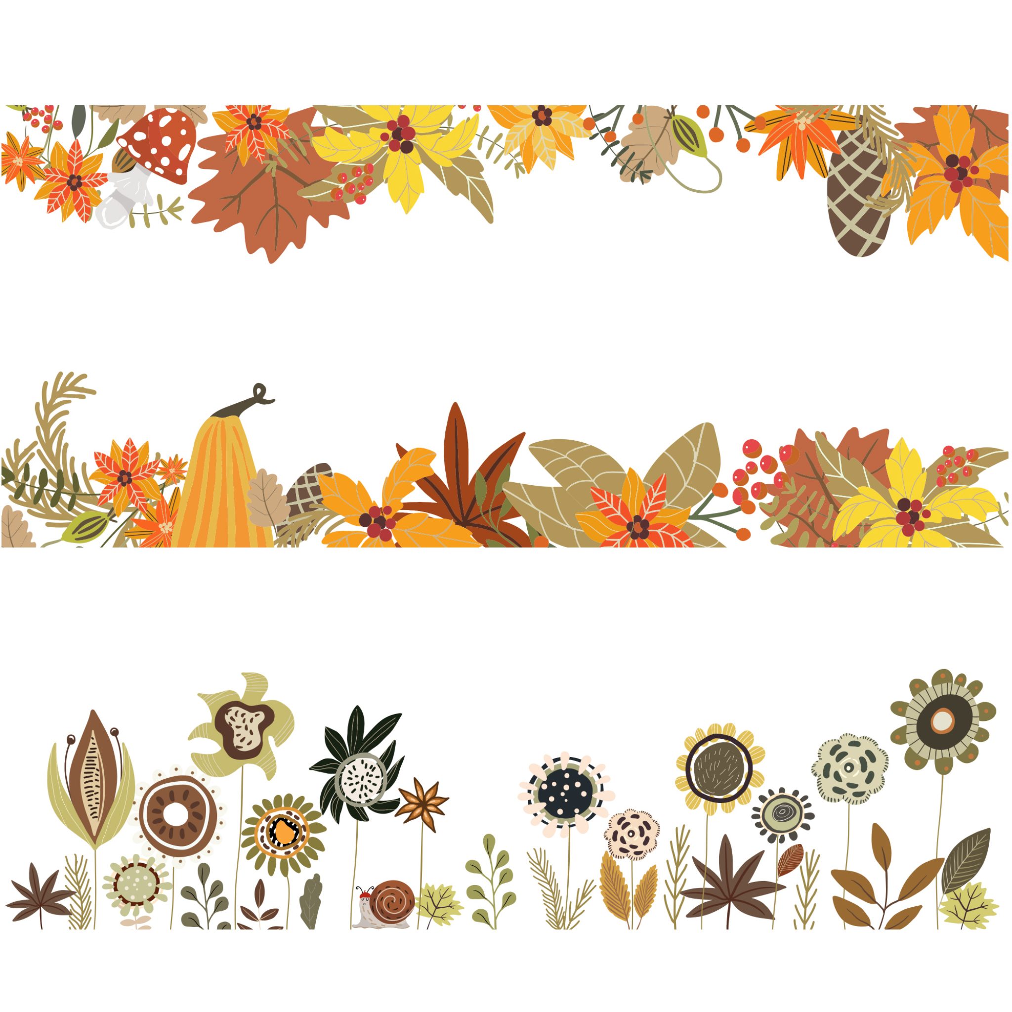 Thanksgiving Frames borders vector Autumn animals clipart