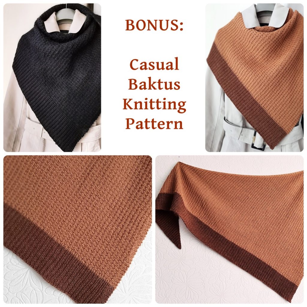 Casual Asymmetrical Shawl Knitting Pattern with 1 BONUS