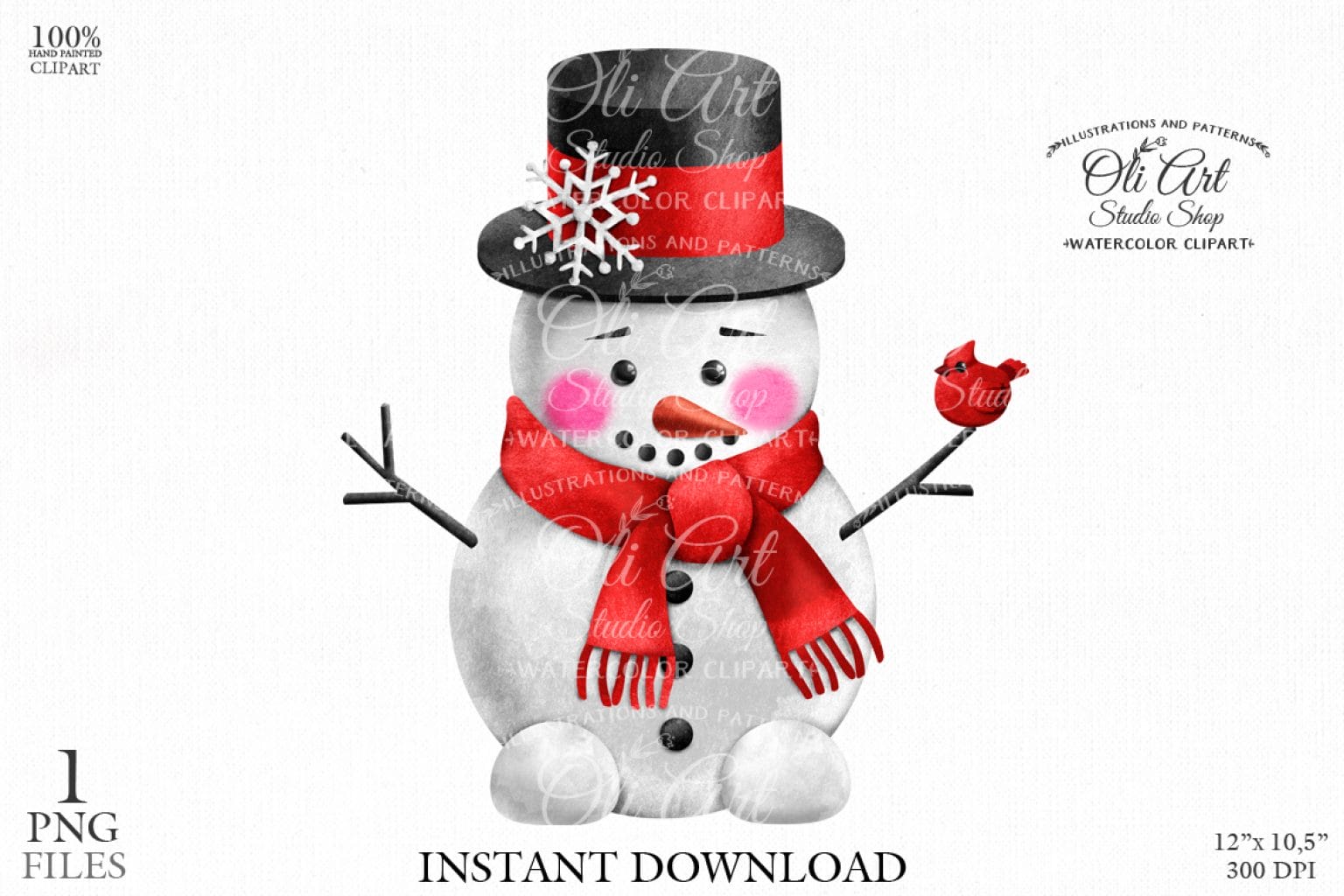 Snowman digital clipart png, Cute characters - Crealandia