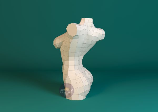 DIY Female torso template Papercraft PDF - Crealandia