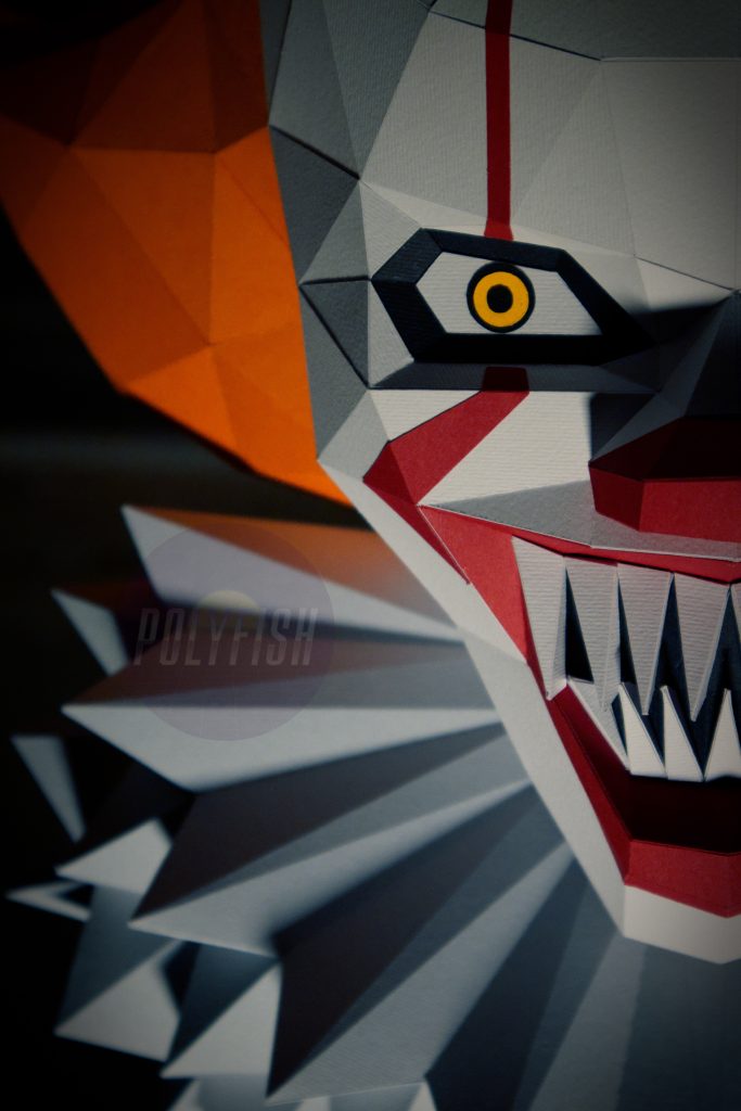 DIY Pennywise 2019 3D model template Papercraft PDF - Crealandia