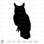 Owl Svg Silhouette Cricut Cutting files Template Dxf
