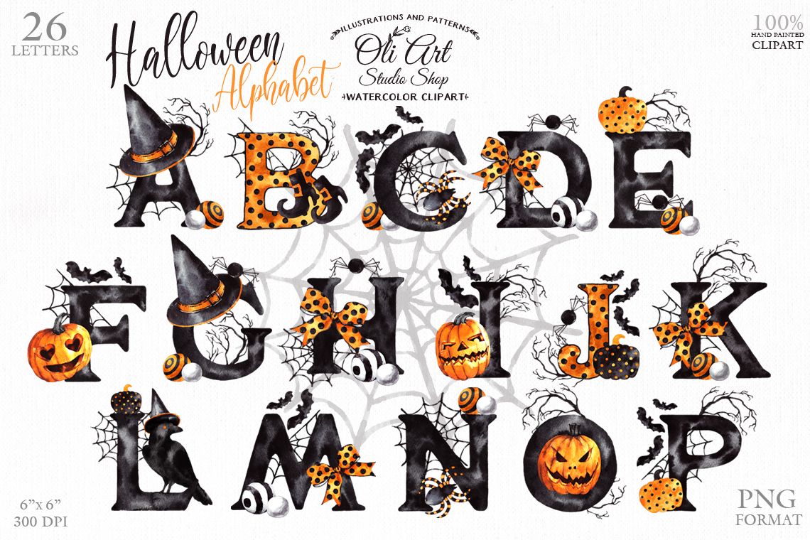 Halloween Alphabet Clipart