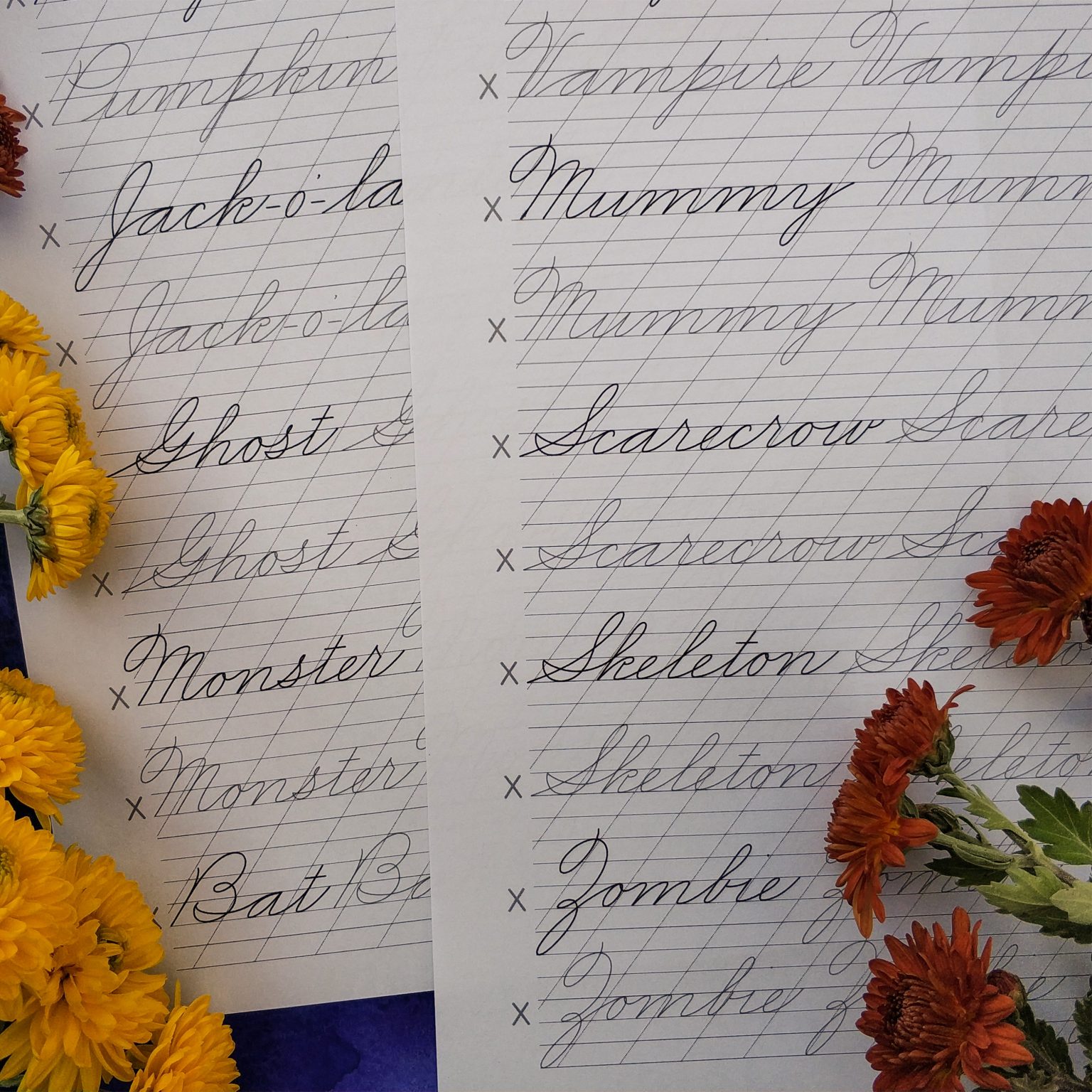 Halloween Worksheets Business Cursive - Crealandia