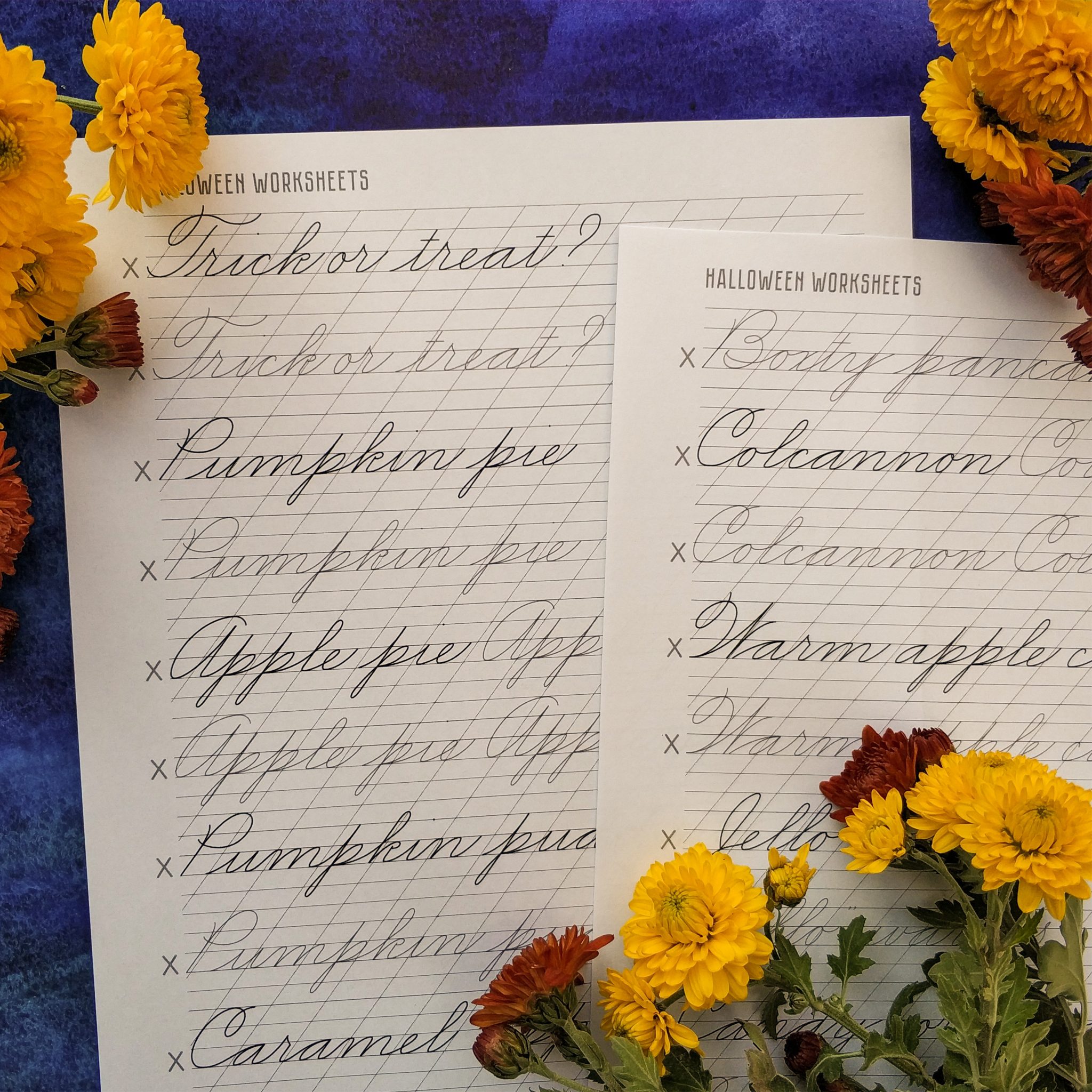 Halloween Worksheets Business Cursive - Crealandia