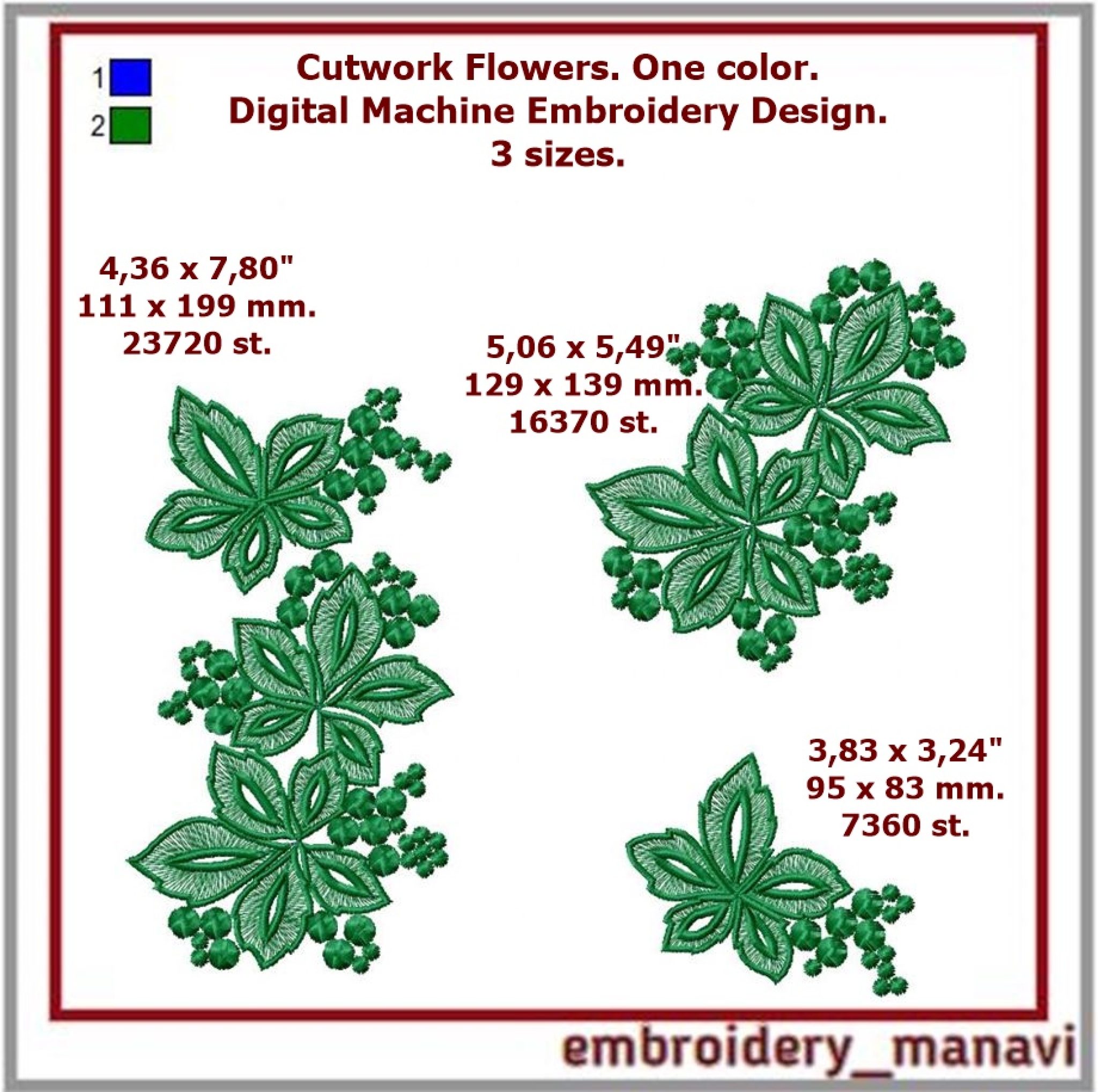 In the hoop Cutwork Flowers. Embroidery designs.