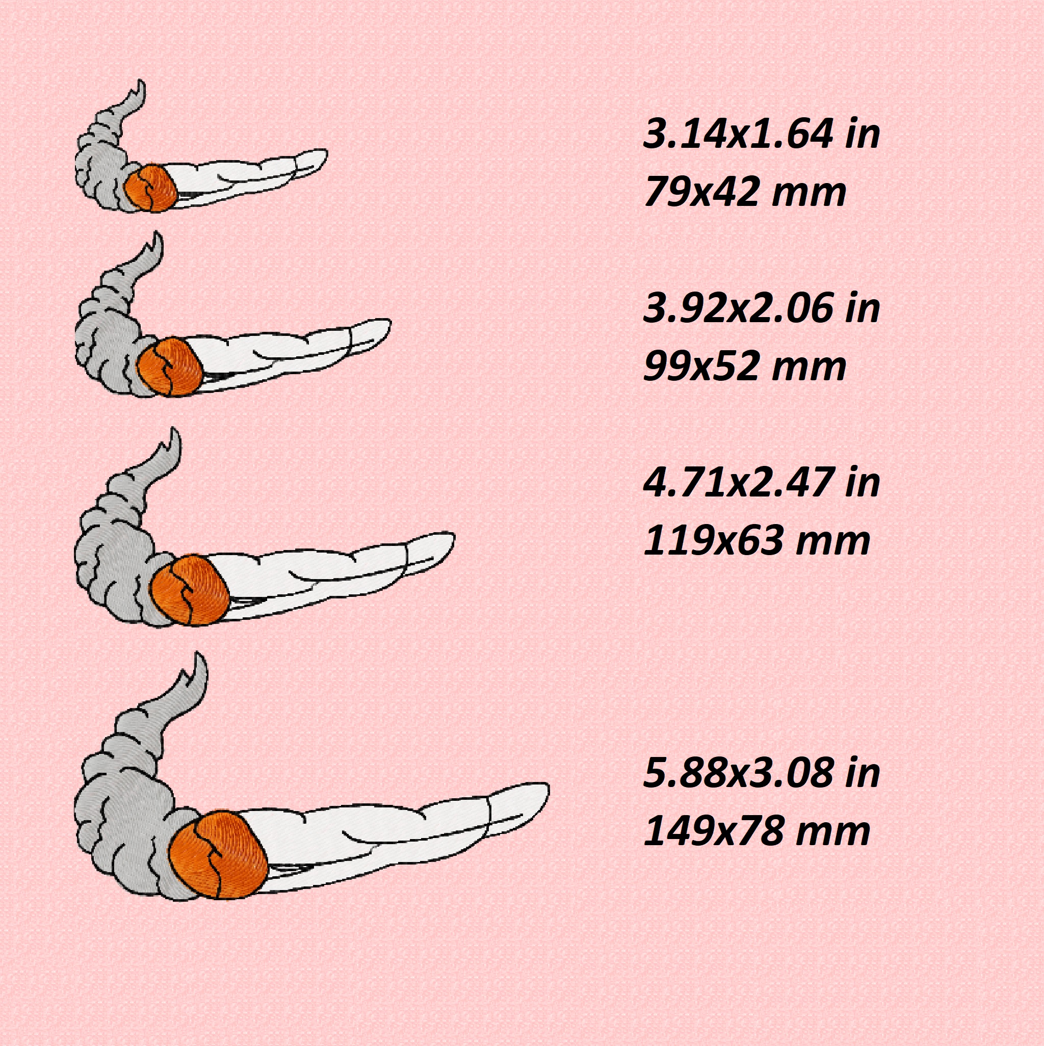 Nike joint Embroidery Design, weed smoke swoosh dst pes, 4 sizes ...