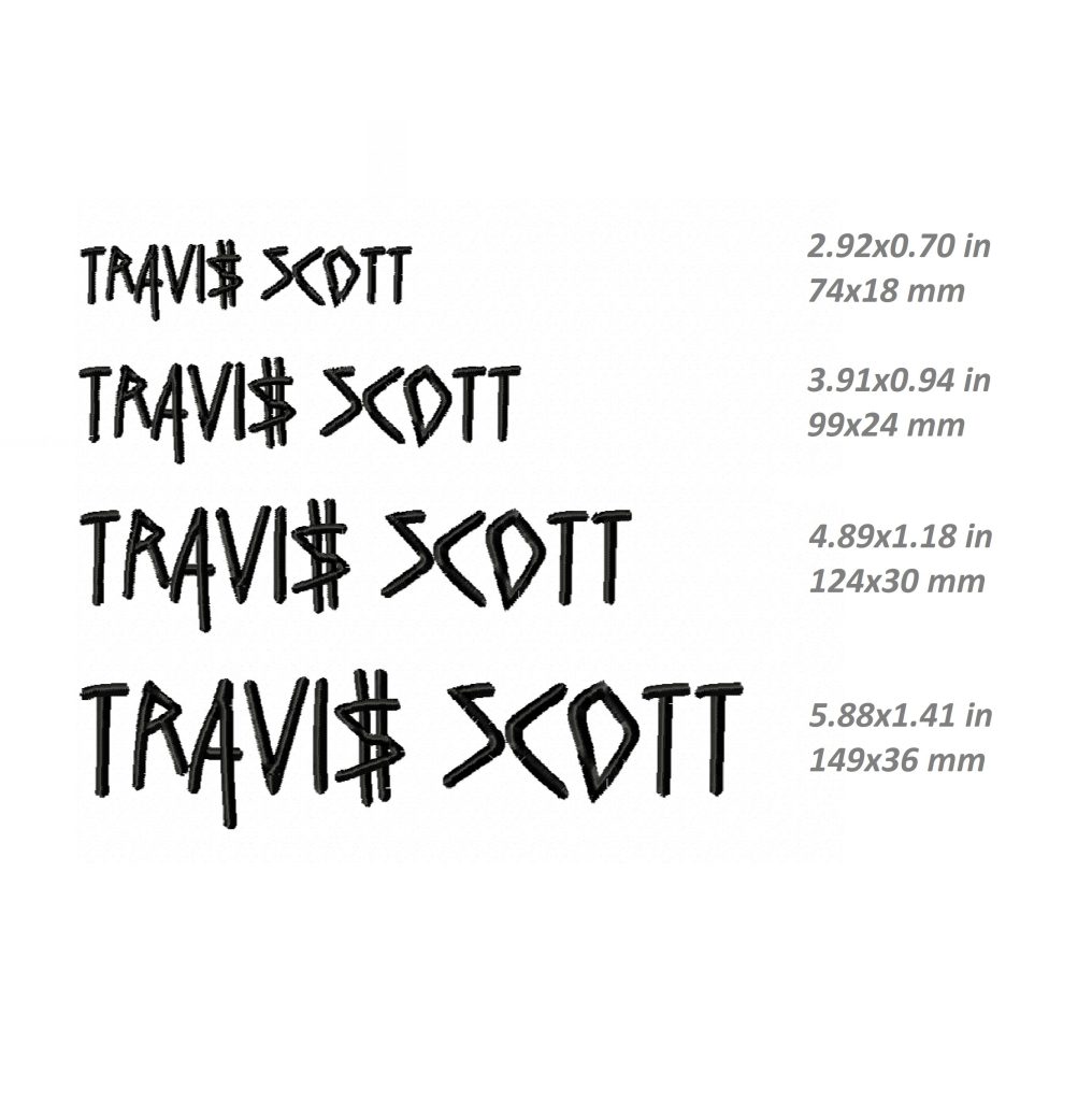 Travis Scott Embroidery Design, astroworld logo PES DST , 4 sizes ...