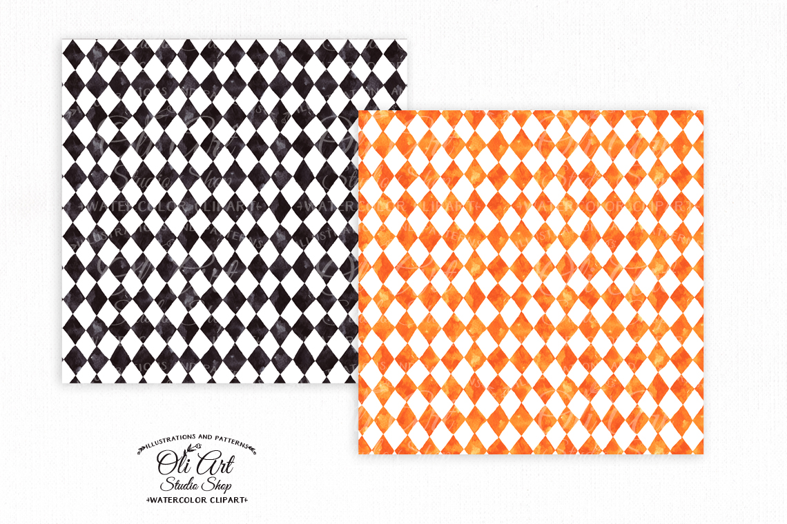 Seamless patterns Hand painted Digital graphic - Crealandia