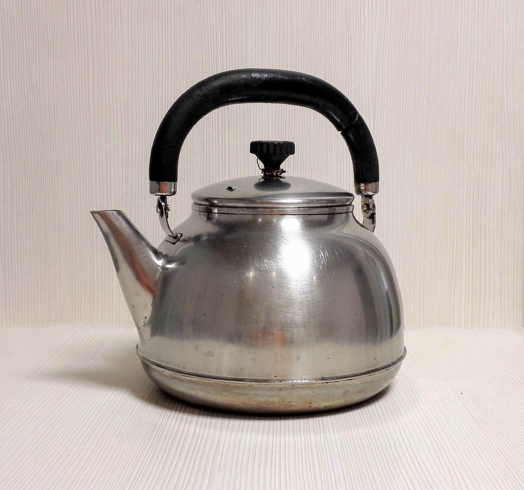 Vintage Soviet Stainless Steel Teapot. Silver Metal Tea Pot