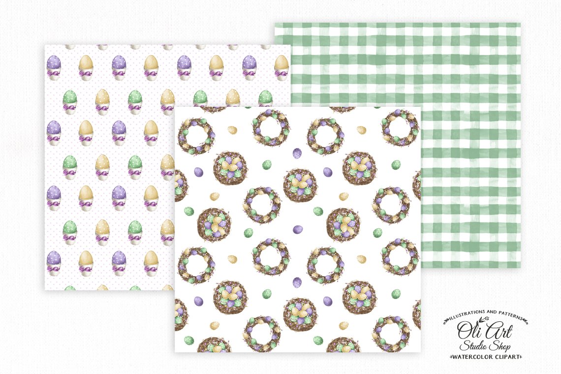 Easter digital paper pack. Easter Seamless Patterns, cute - Crealandia