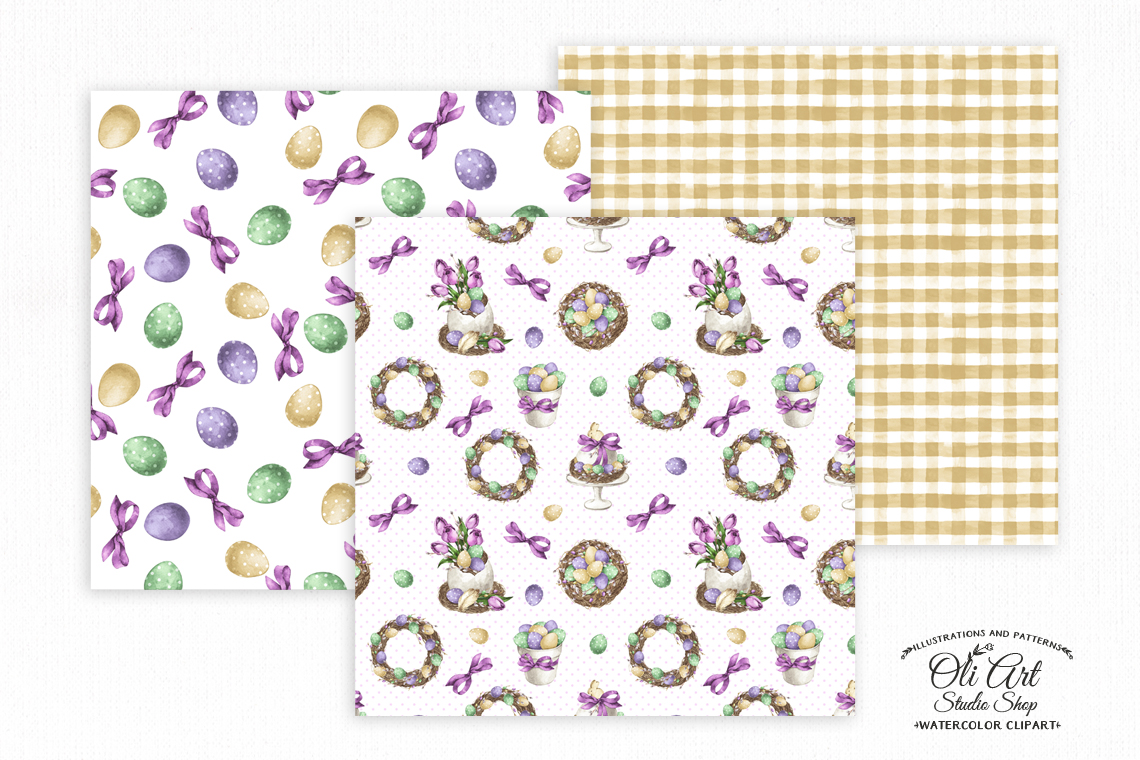 Easter digital paper pack. Easter Seamless Patterns, cute - Crealandia