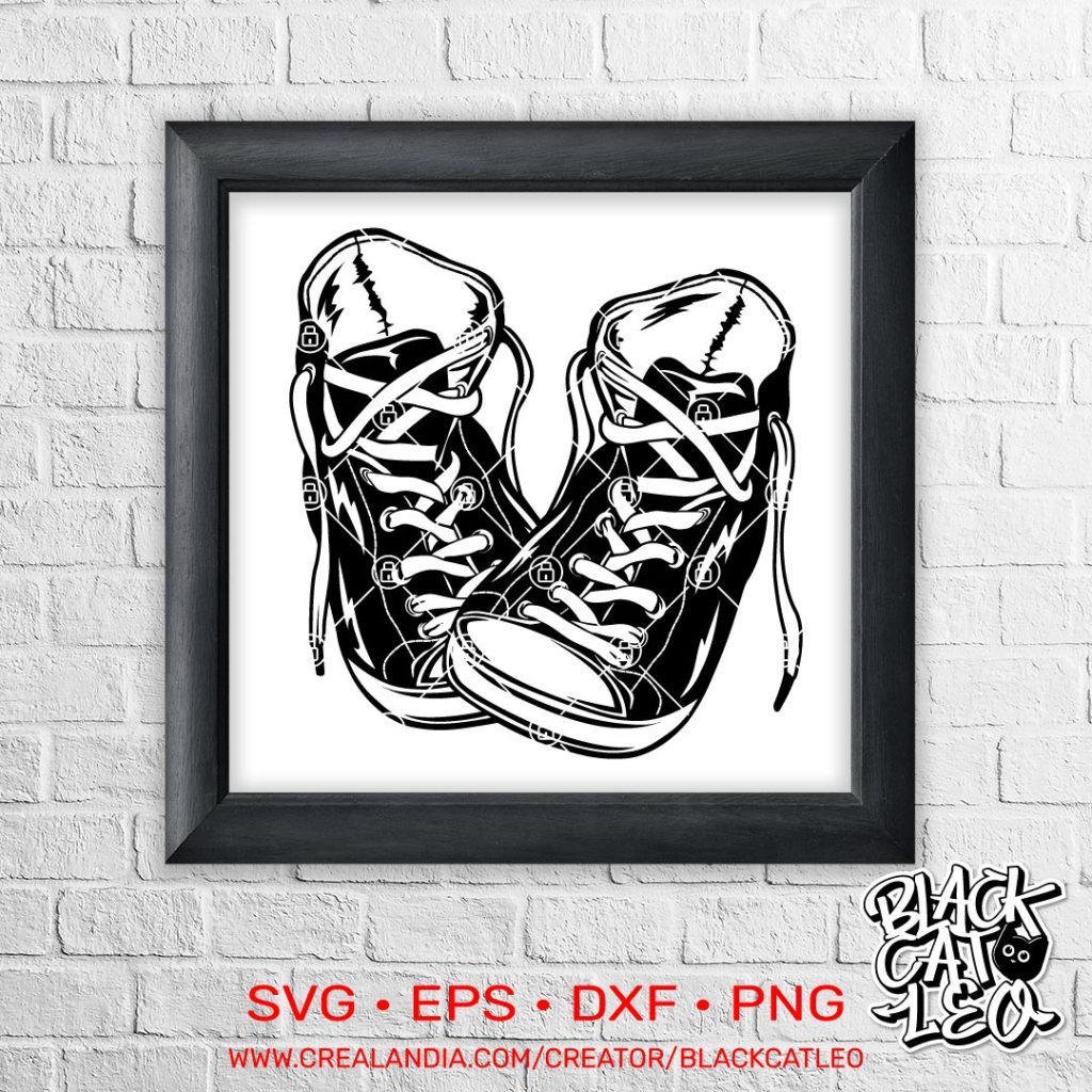Two sneakers svg cut file Sports shoes vector clipart eps