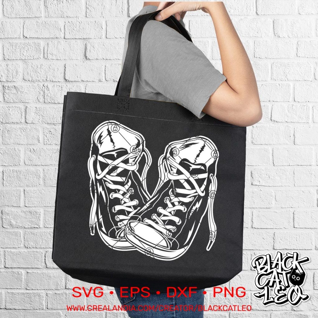 Two sneakers svg cut file Sports shoes vector clipart eps