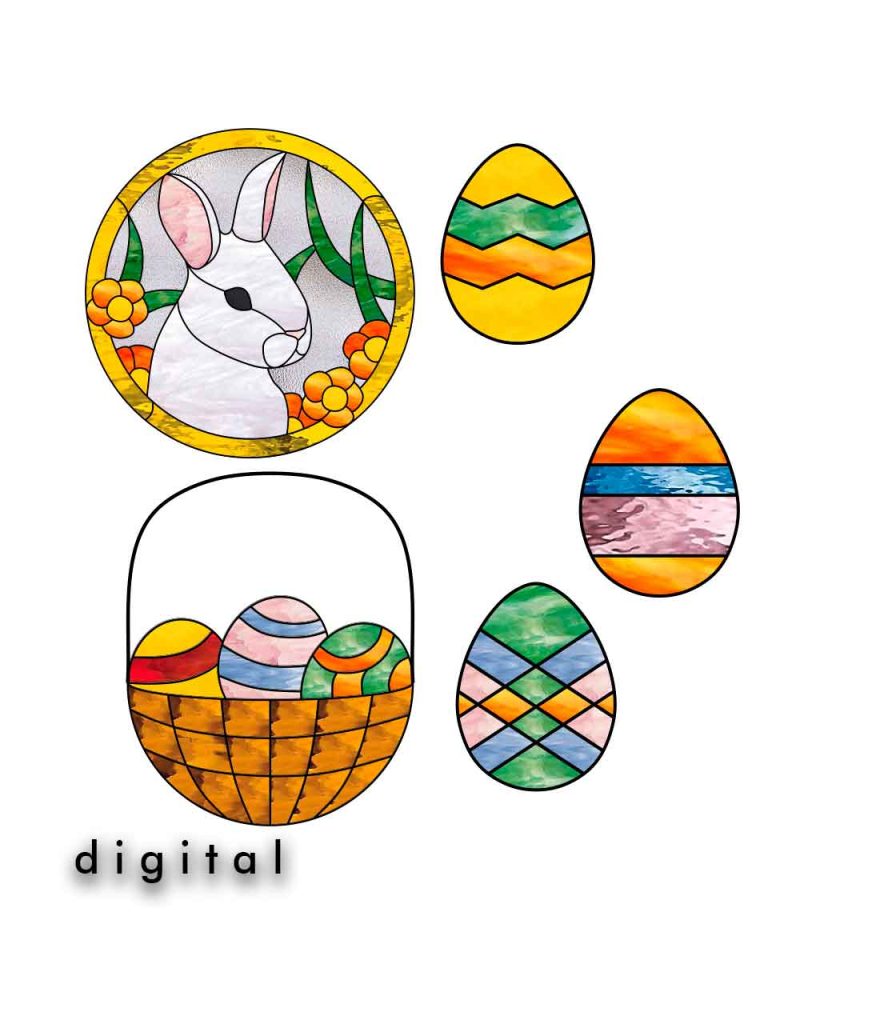 Easter Set Stained Glass Pattern - Crealandia