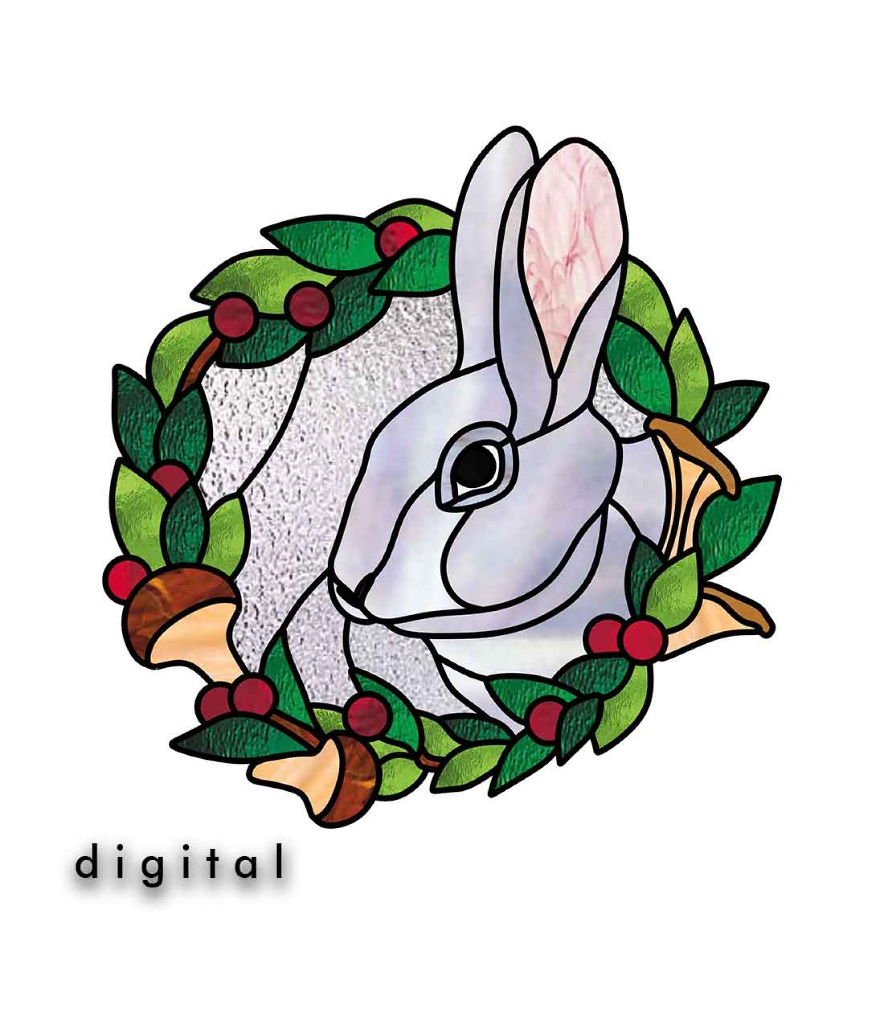 Rabbit Stained Glass Pattern - Crealandia