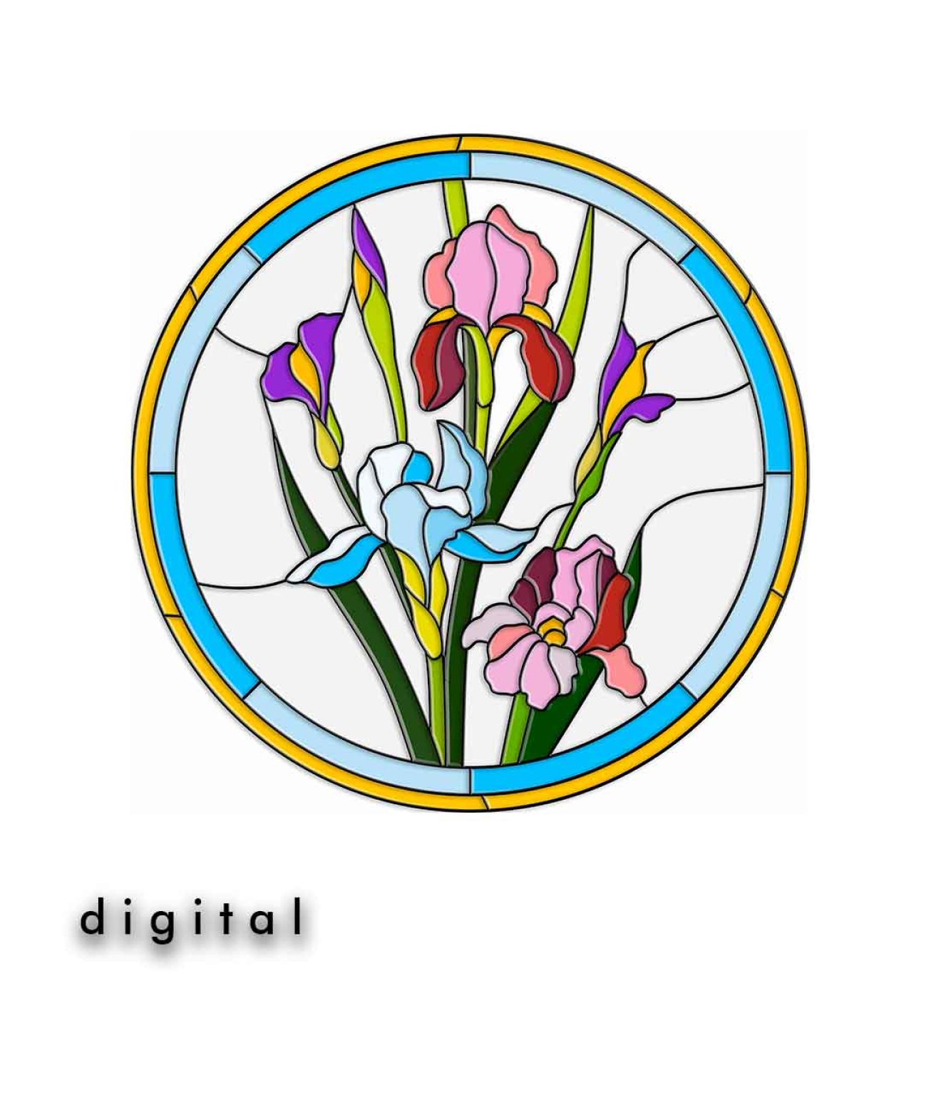 Iris Stained Glass Pattern - Crealandia