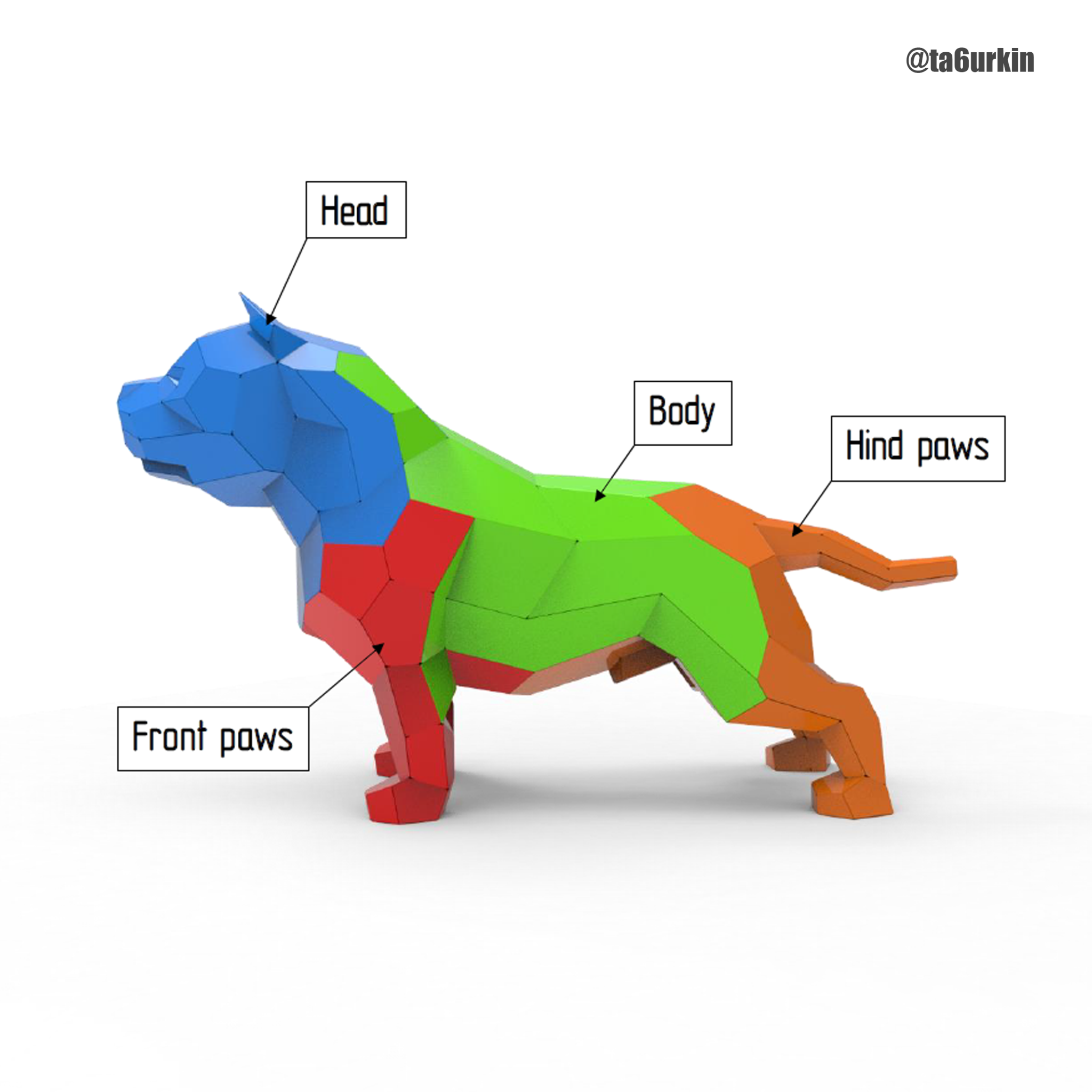 Welding Project Plans Drawings American Bully (v2) (DXF, PDF) - Crealandia