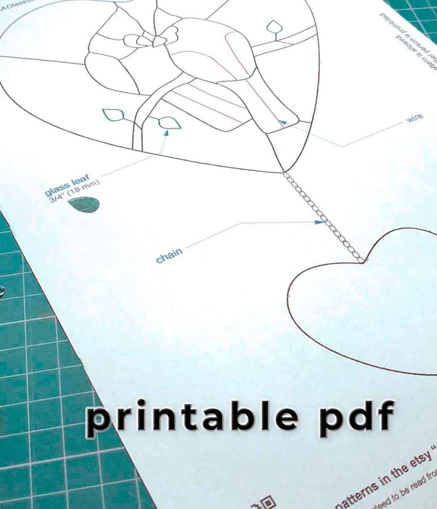 Cardinal love Stained Glass Pattern - Crealandia