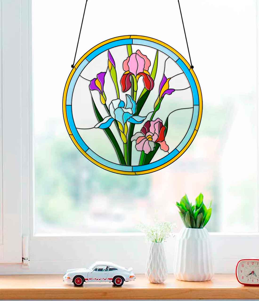 Iris Stained Glass Pattern - Crealandia