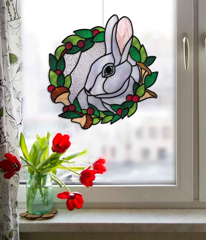 Rabbit Stained Glass Pattern - Crealandia
