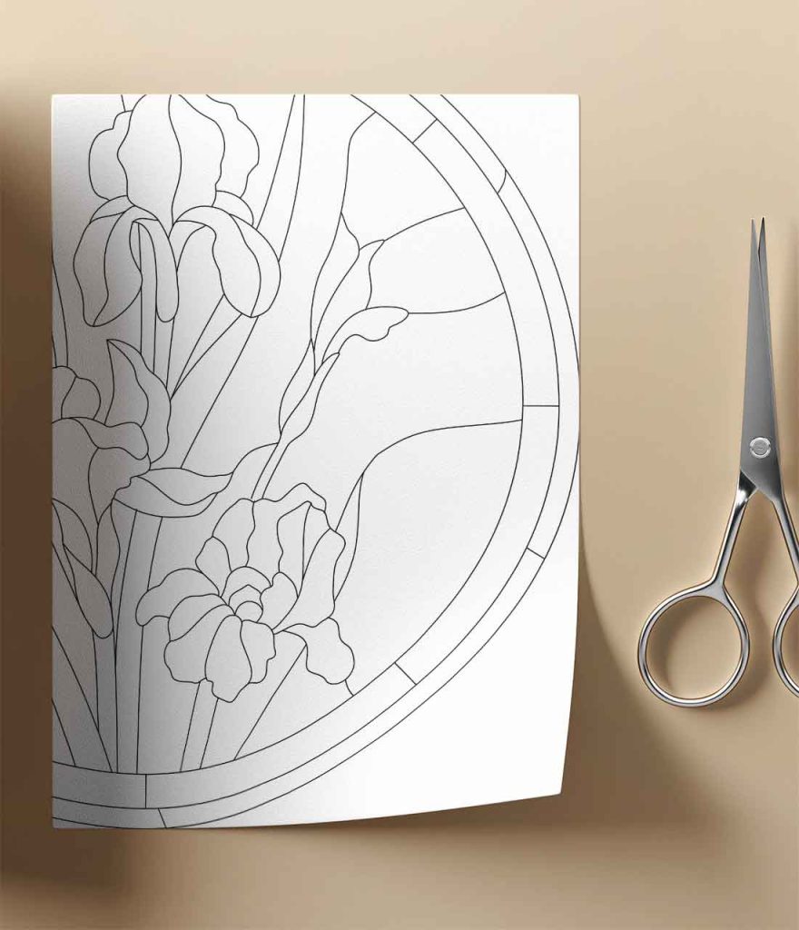 Iris Stained Glass Pattern - Crealandia