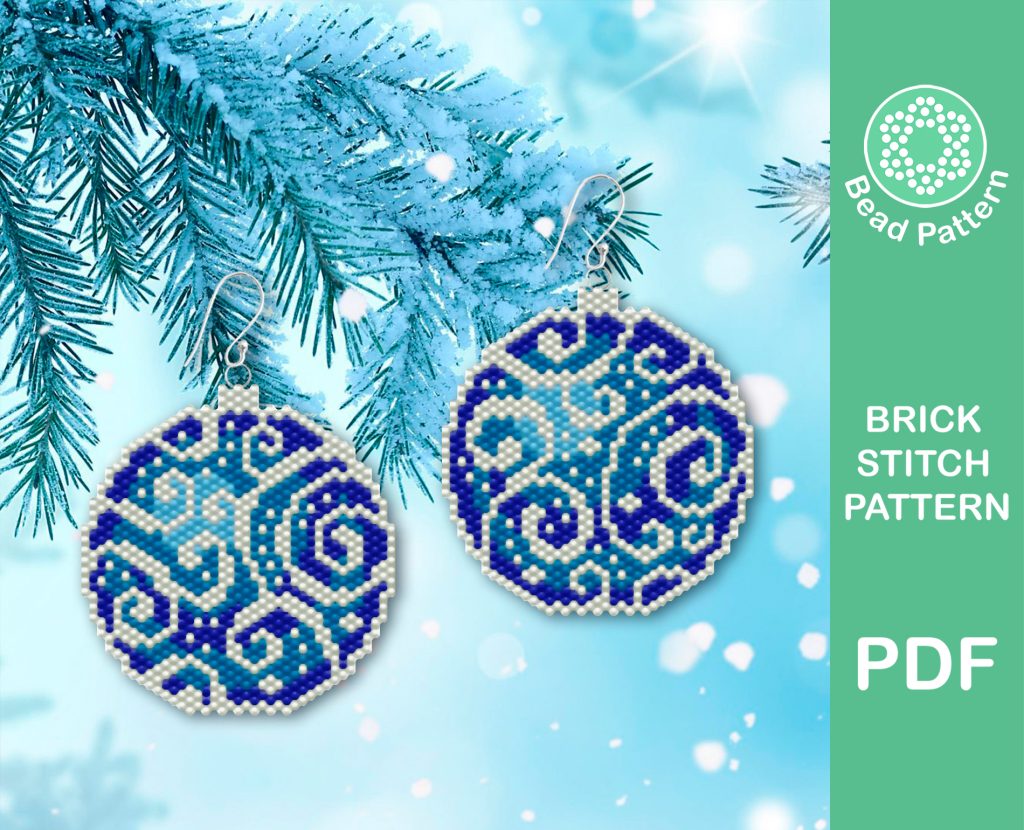 christmas-tree-bauble brick stitch pattern PDF miyuki delica