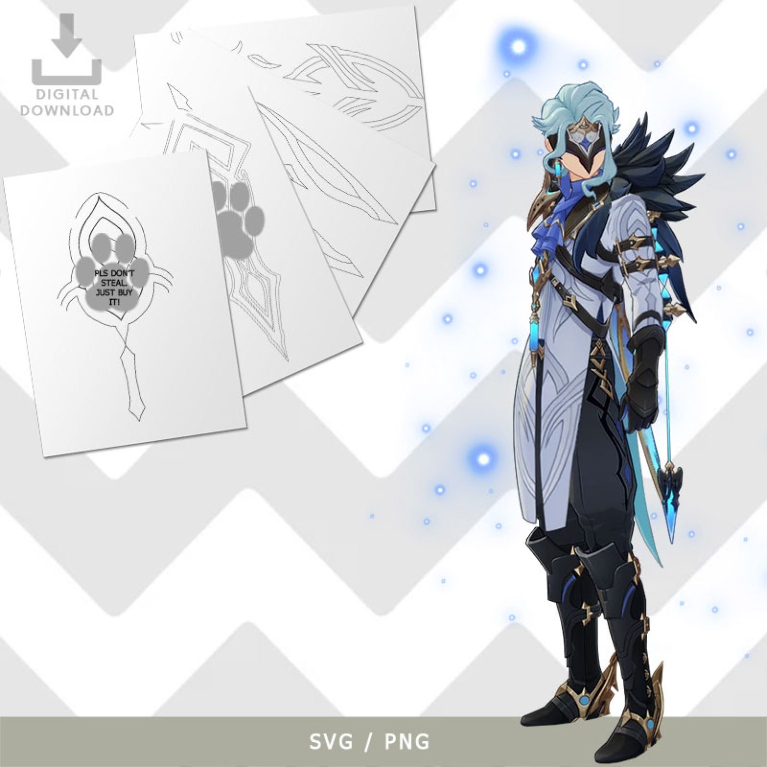 GENSHIN IMPACT Il Dottore cosplay costume pattern